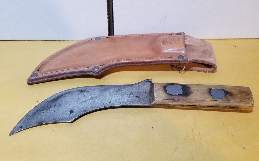 Indian Trailing Blade Hunting Knife 6 Blade With Leather Sheath - Etsy