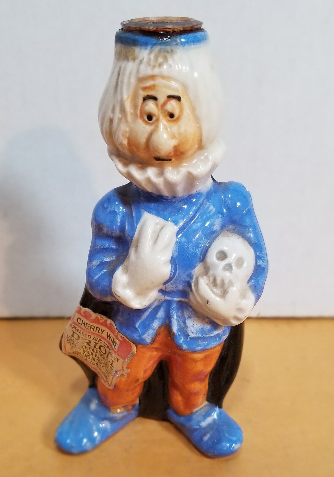 Vintage 1969 Drioli Cherry Wine Miniature Shakespeare Figurine Skull in ...