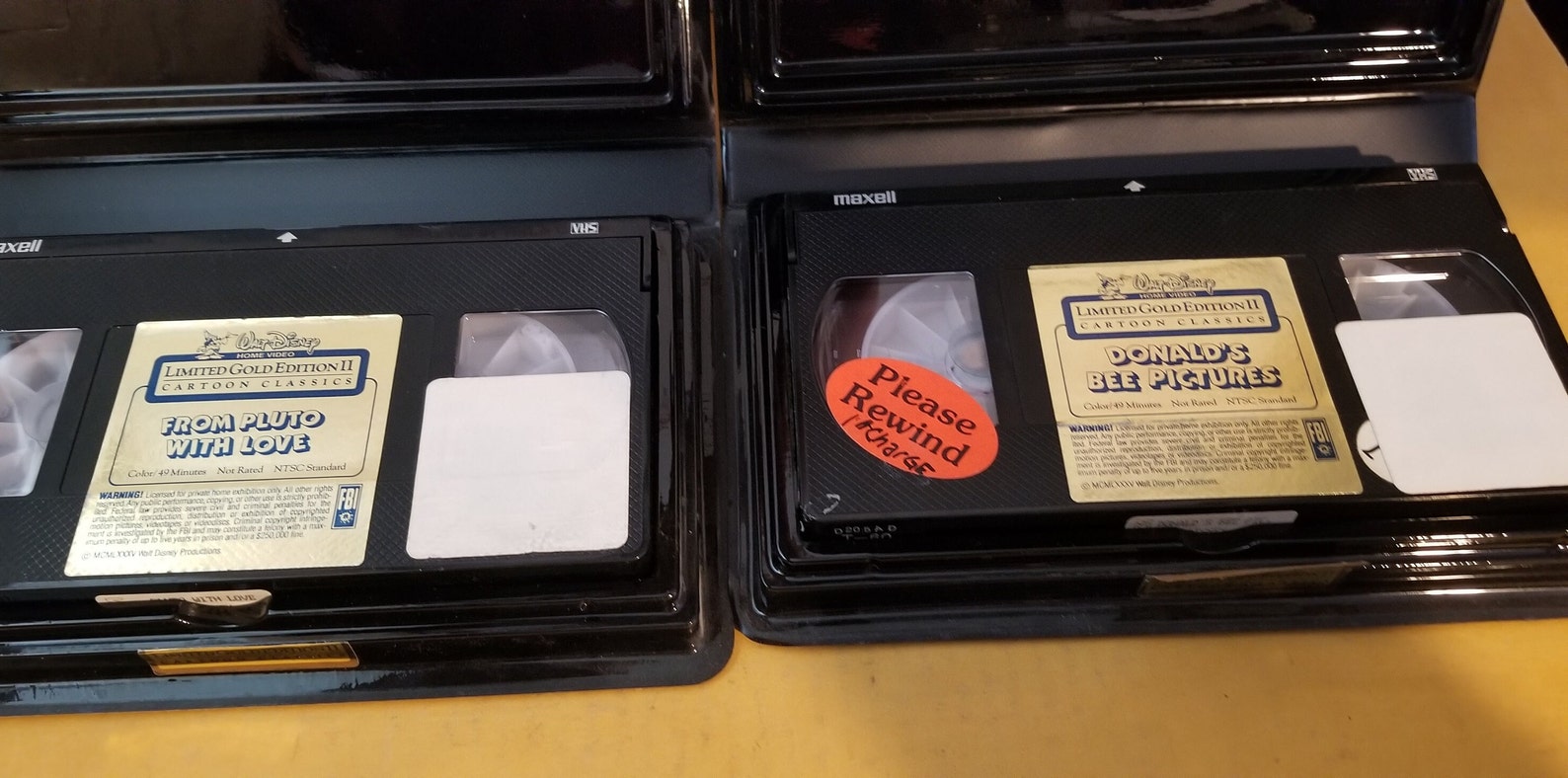 Two Walt Disney VHS Tapes: Cartoon Classics donald's Bee Pictures and ...