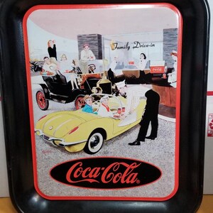 Coca-cola Rectangular Metal Tray family Drive-in - Etsy