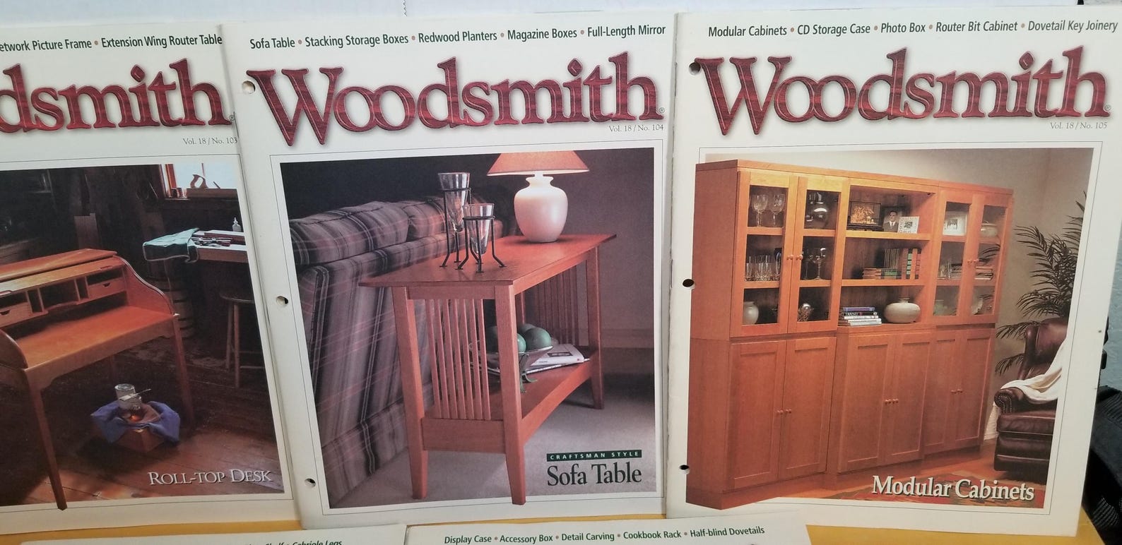 Woodsmith Magazines Five Volume 18 Issues No. 103 Thru 107 Woodworking ...
