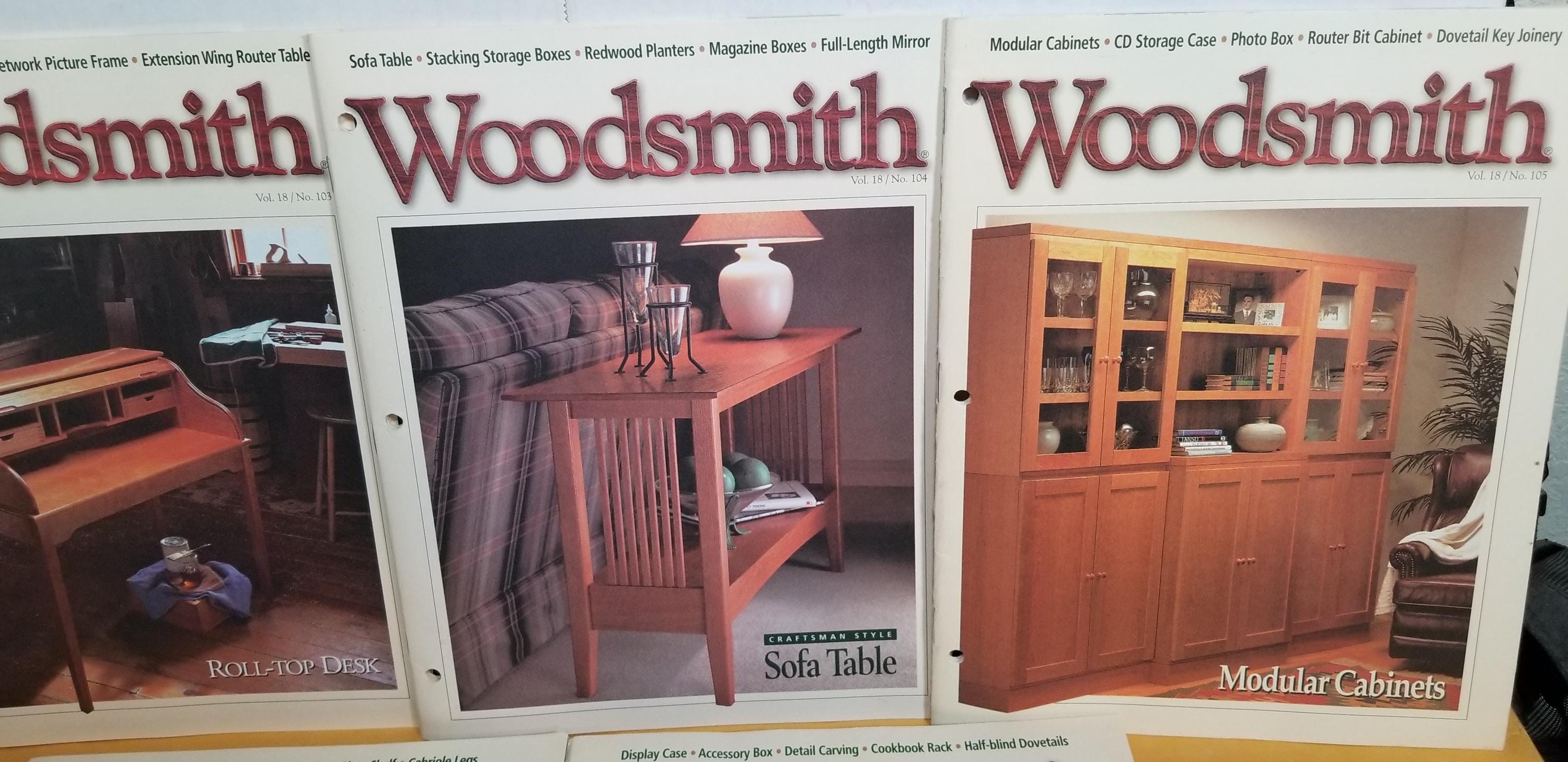 Woodsmith Magazines Five Volume 18 Issues No. 103 Thru 107 Woodworking ...