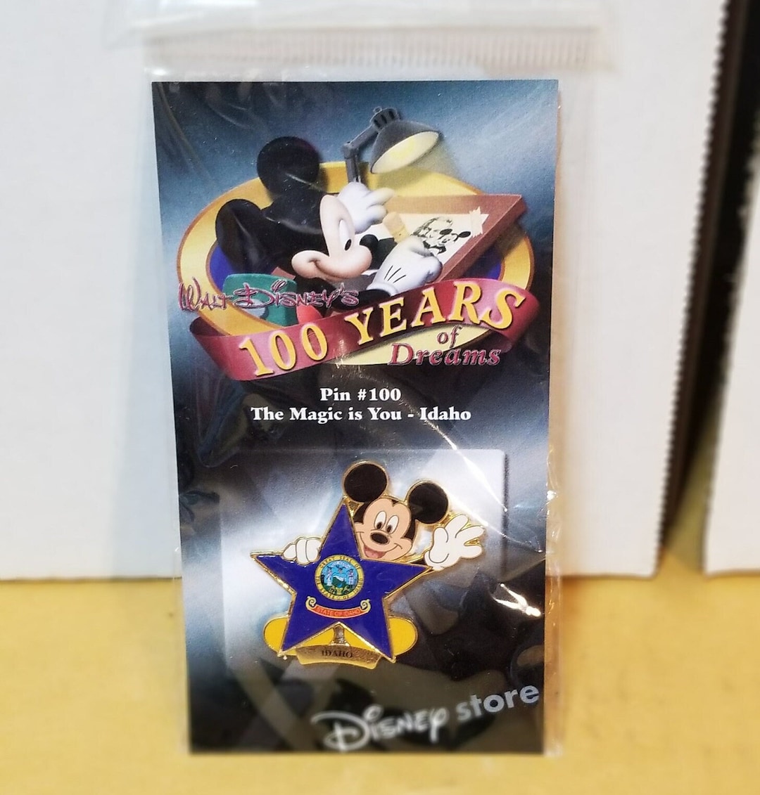 Disney Store Pin PP8635 Idaho Flag & Mickey. 100 Years of Dreams 2001 ...