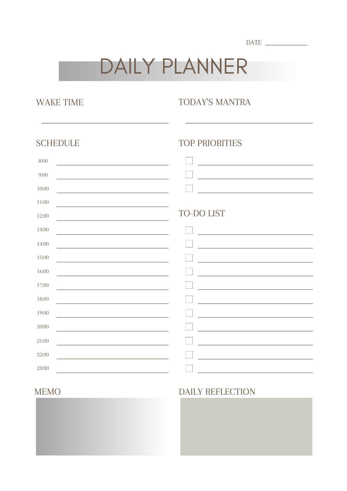 Printable Schedule Planner Daily Schedule Journal Instant Download ...