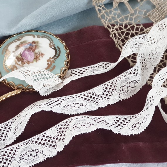 Dentelle ancienne type point de Paris étroite coton blanc - Etsy France