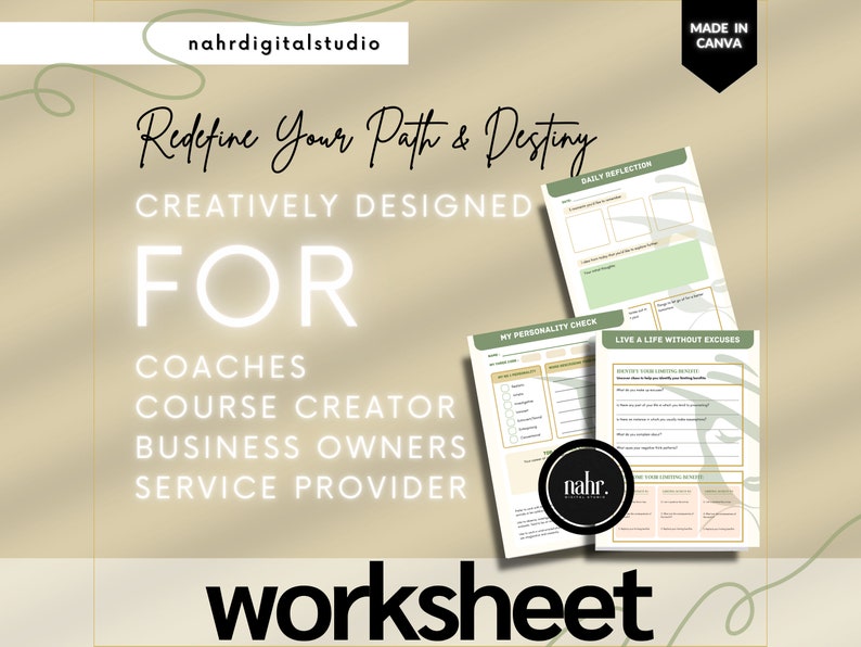 Done for You Redefine Your Path and Destiny Worksheet - Etsy