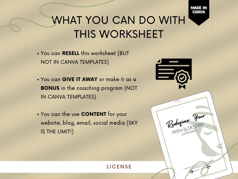 Done for You Redefine Your Path and Destiny Worksheet - Etsy