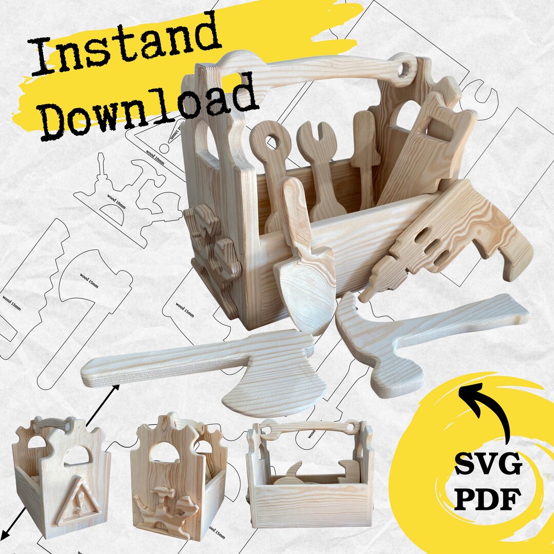 Wooden Toolbox & Tool Set Scroll Saw Patterns | Easy Woodworking Plans ...