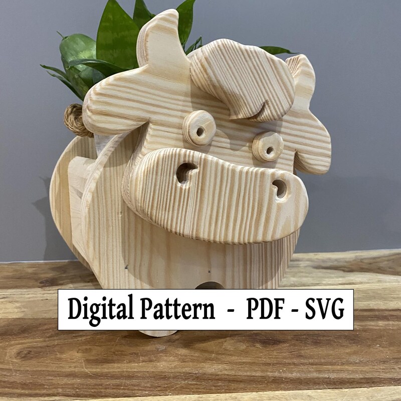 Wooden Cow Planter - Etsy