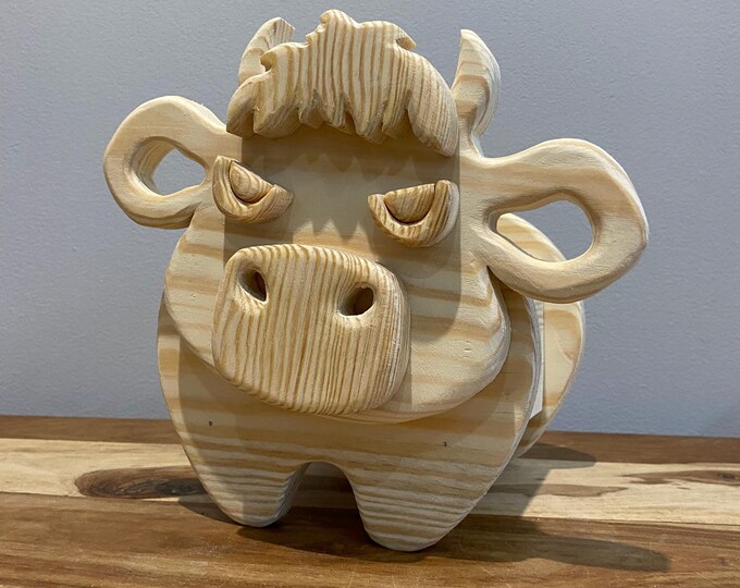 Cow Planter Pattern, Cow Wood Planter, DIY Garden Ornament Flower Pot ...