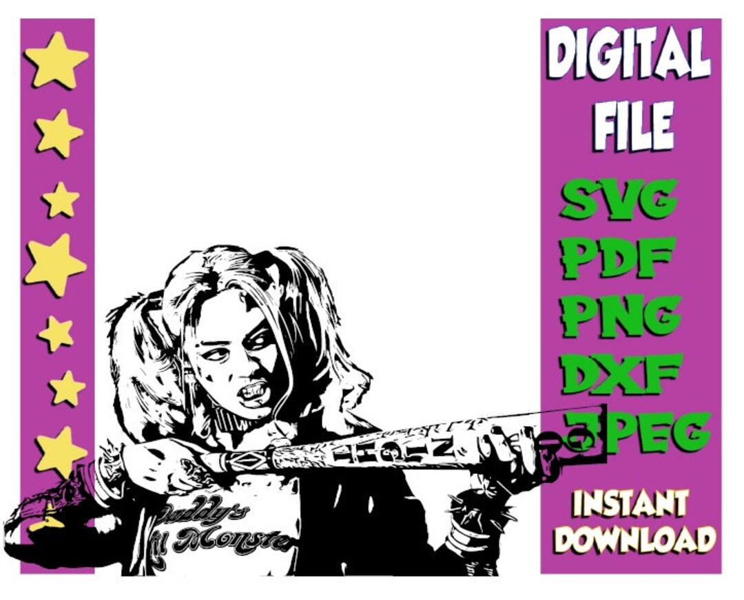 Margot robbie harley quinn SVG pdf png dxf jpeg - Etsy México