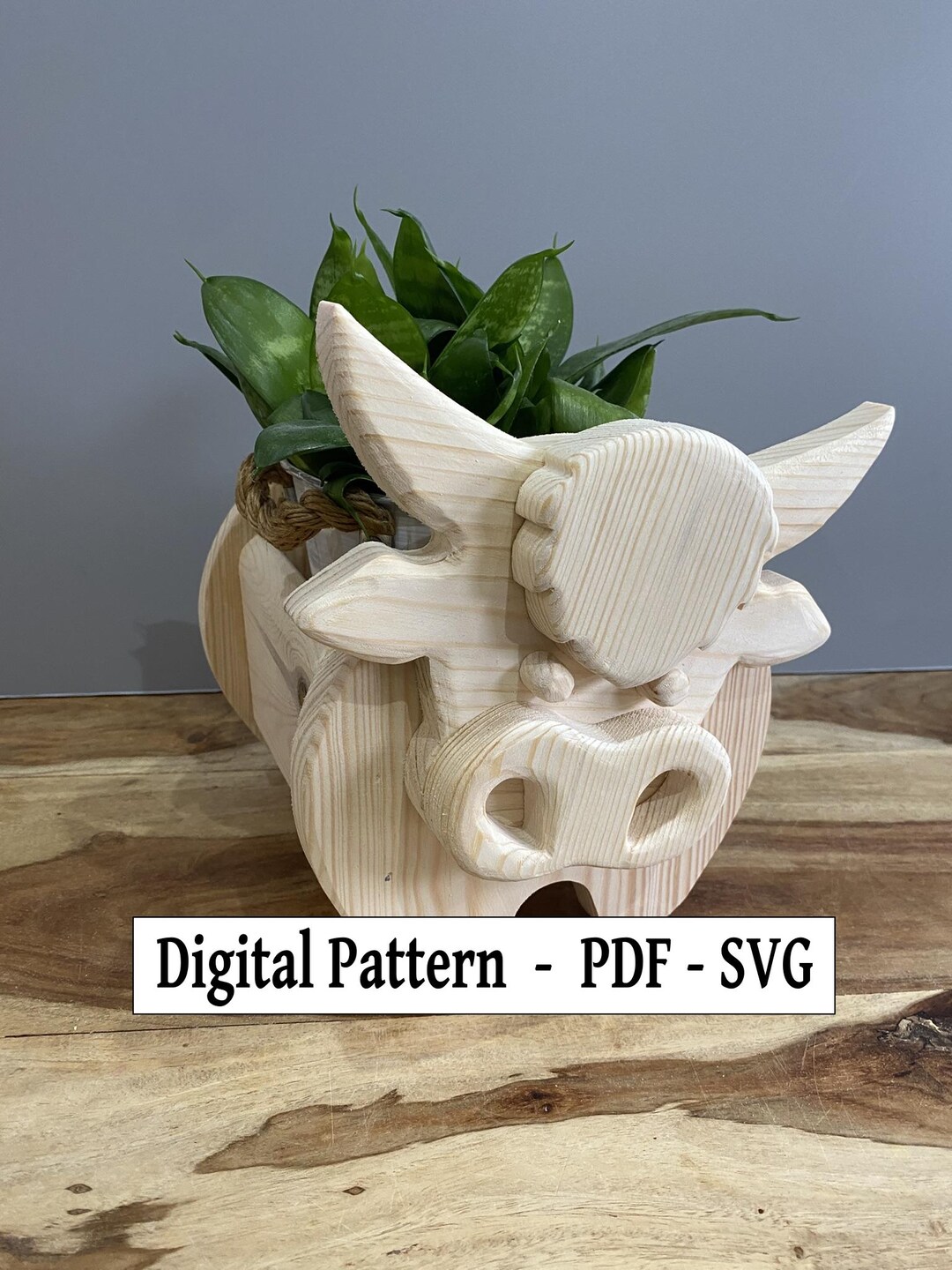 Easy Scroll Saw, Bull Pattern , Box, Planter, Animal Box,pdf, Swg ...