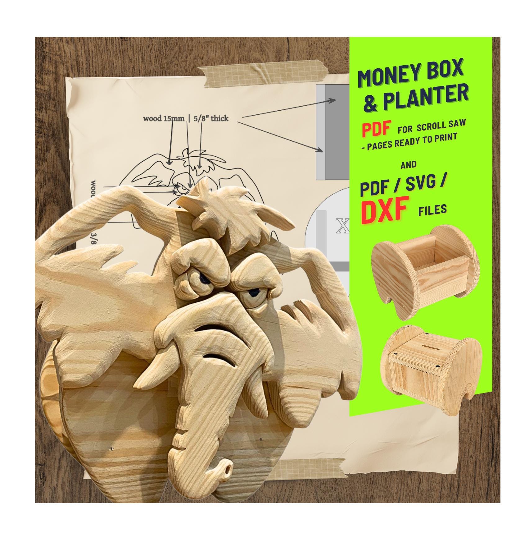 Woodworking Elephant No.2 Design for Unique Home & Garden Decoration ...