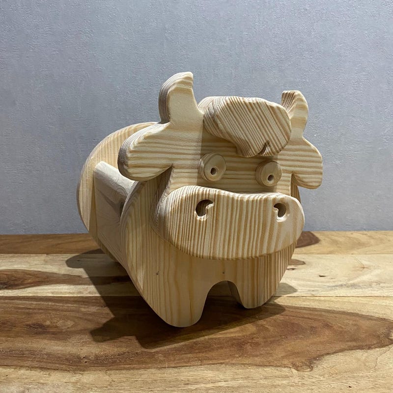 Wooden Cow Planter - Etsy