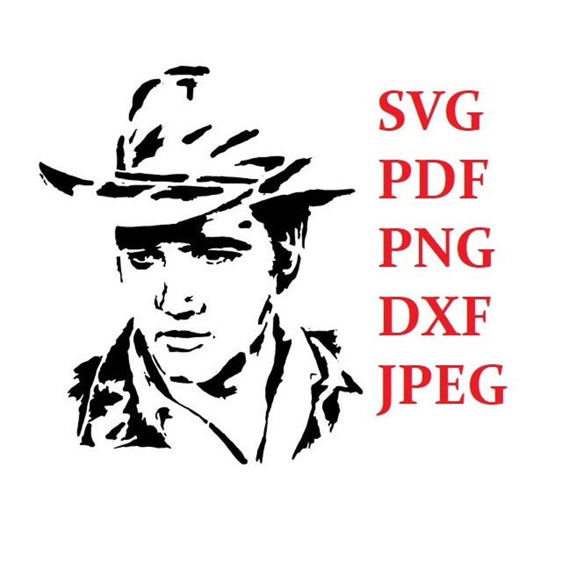 Elvis Presley Pattern Dxf, Pdf, Svg, Png, Jpeg - Etsy