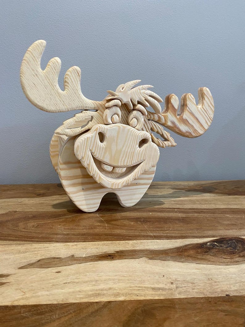 Moose Planter Box Scroll Saw Pattern, Rustic Animal Wood Craft (digital ...