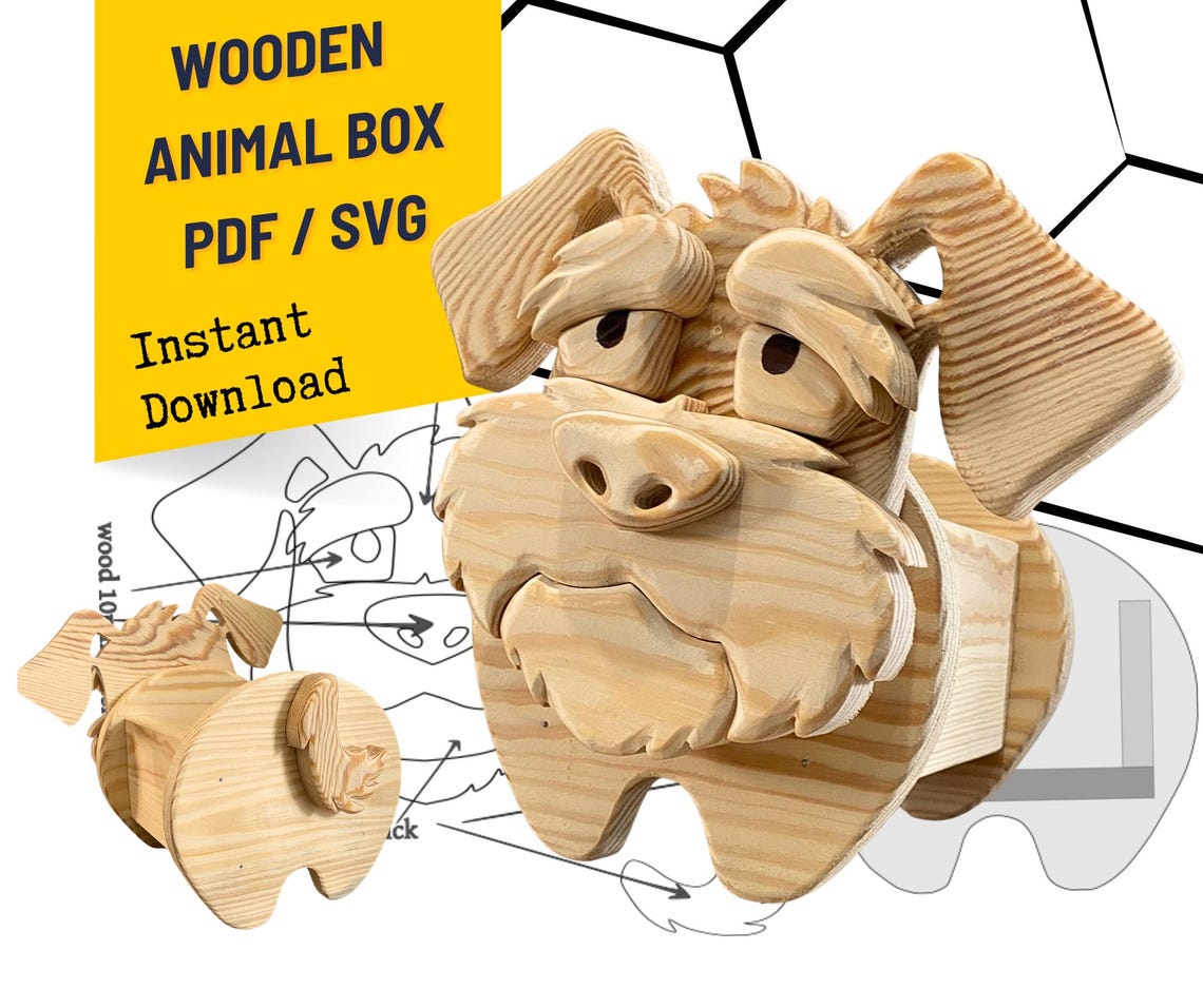 DIY Wooden Dog Planter Box Plans: Scroll Saw Patterns (PDF, SVG) - Etsy