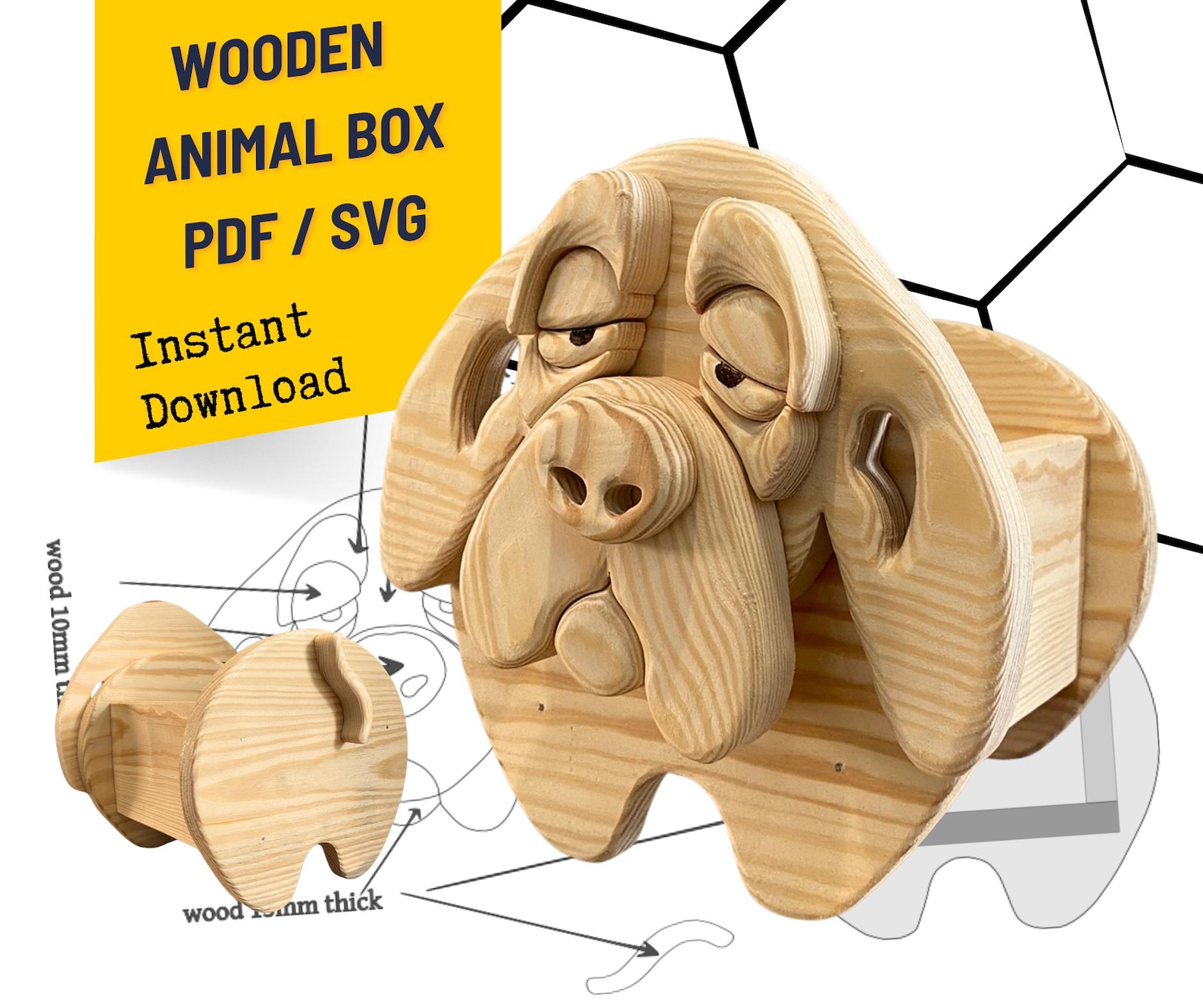 DIY Wooden Dog Planter Box Plans: Scroll Saw Patterns (PDF, SVG) - Etsy