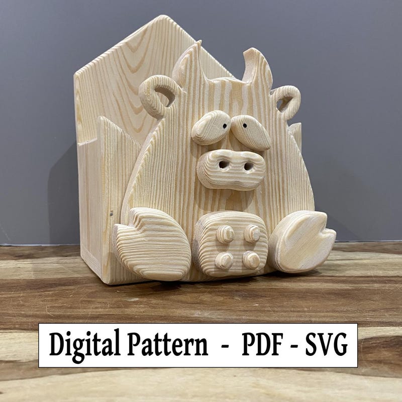 Wooden Cow Planter - Etsy