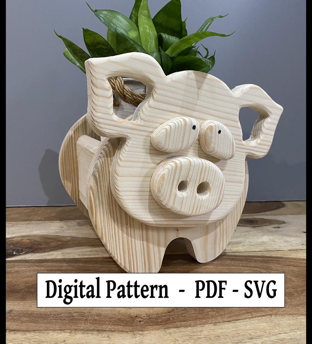 Flower Box Planter PIG Easy Scroll Saw Pattern, Animal Box Woodworking ...