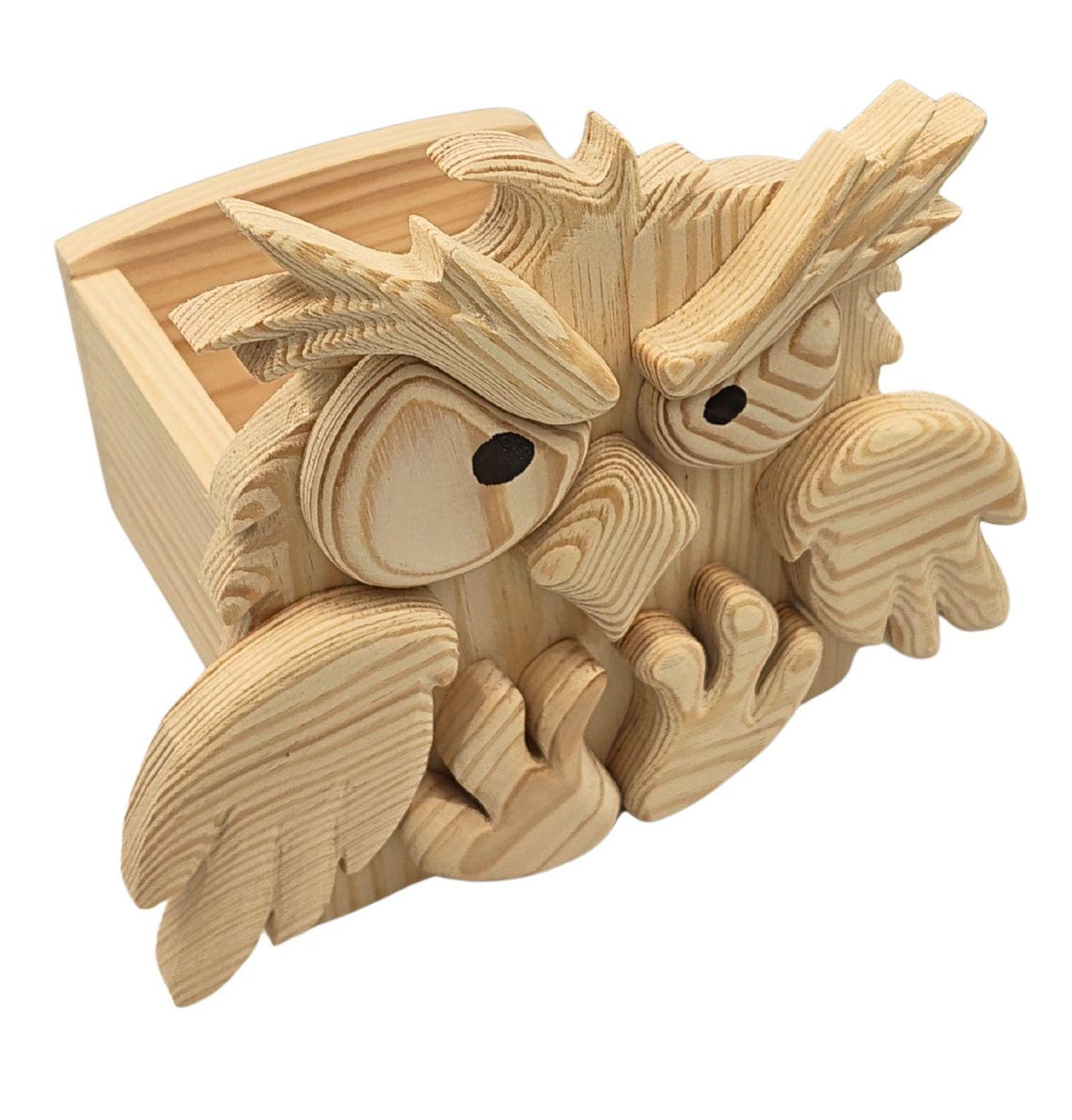 Wooden Owl Planter Box Scroll Saw Pattern | Garden Decor (PDF & SVG) - Etsy