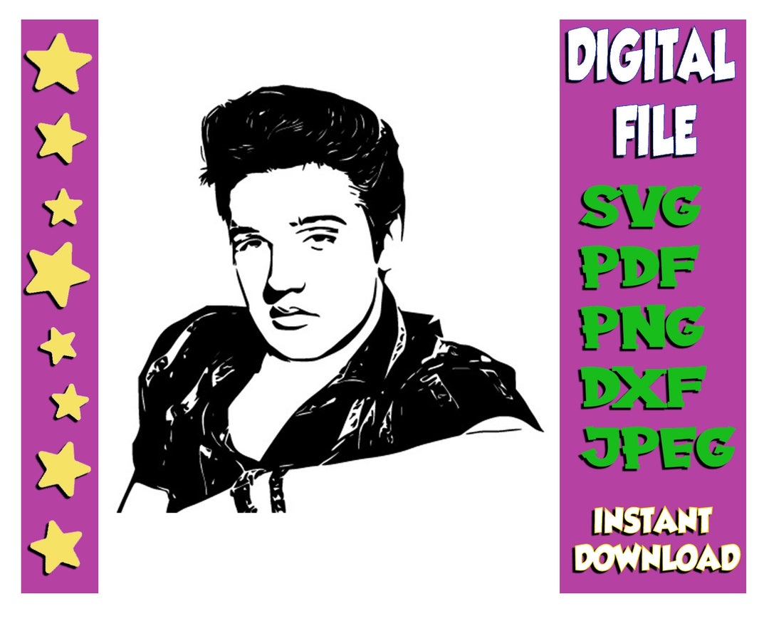 Elvis Presley Pattern Dxf, Svg, Png, Pdf, Jpeg, Stencil - Etsy