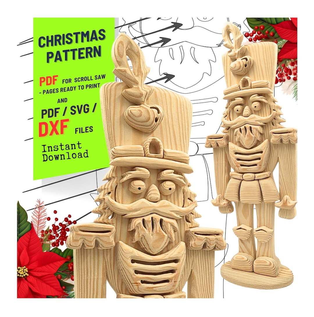 Wooden | Scroll Saw Pattern | Template | Nutcracker PDF SVG DXF ...