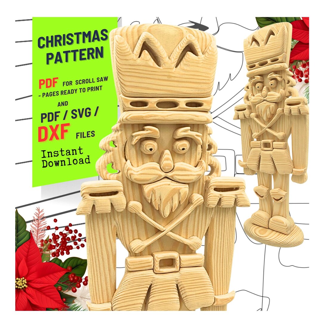 Woodworking | Scroll Saw Pattern | Nutcracker PDF SVG DXF | Holiday ...