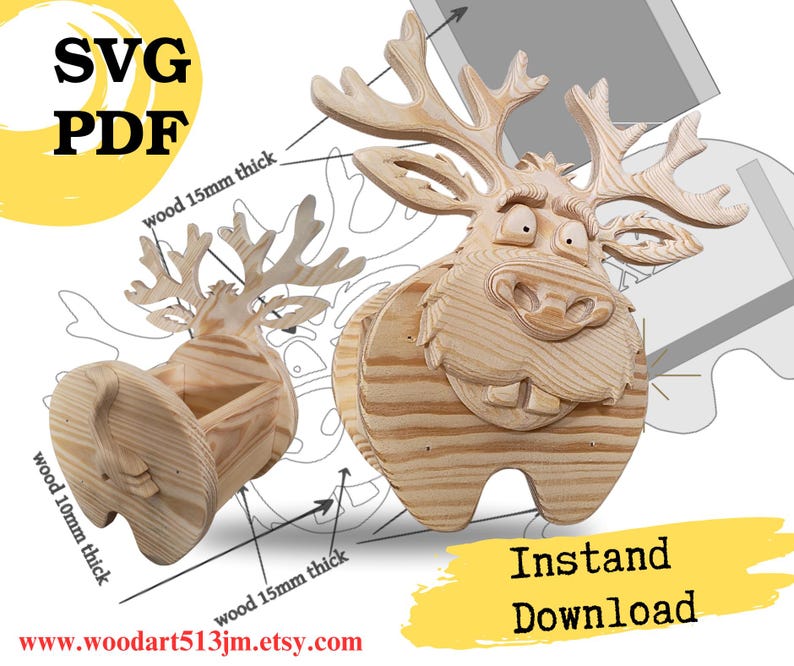 Animal Planter Box Plans: 5 DIY Scroll Saw Patterns (PDF & SVG) - Etsy