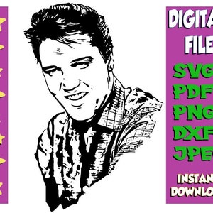 Elvis Presley, SVG, Pdf, Png, Dxf, Jpeg, Stencil - Etsy UK