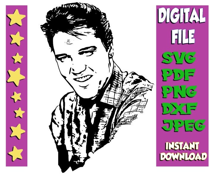 Elvis Presley, SVG, Pdf, Png, Dxf, Jpeg, Stencil - Etsy UK