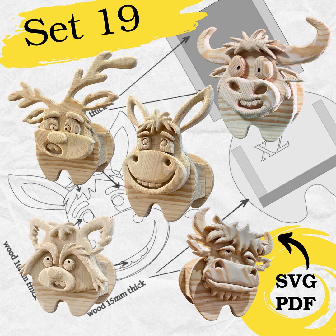 Animal Planter Box Plans: 5 Scroll Saw Patterns (PDF, SVG) - Etsy