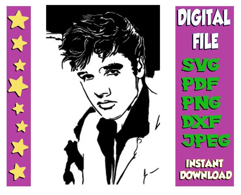 Elvis Presley SVG, Pdf, Png, Dxf, Jpeg, Stencil, - Etsy