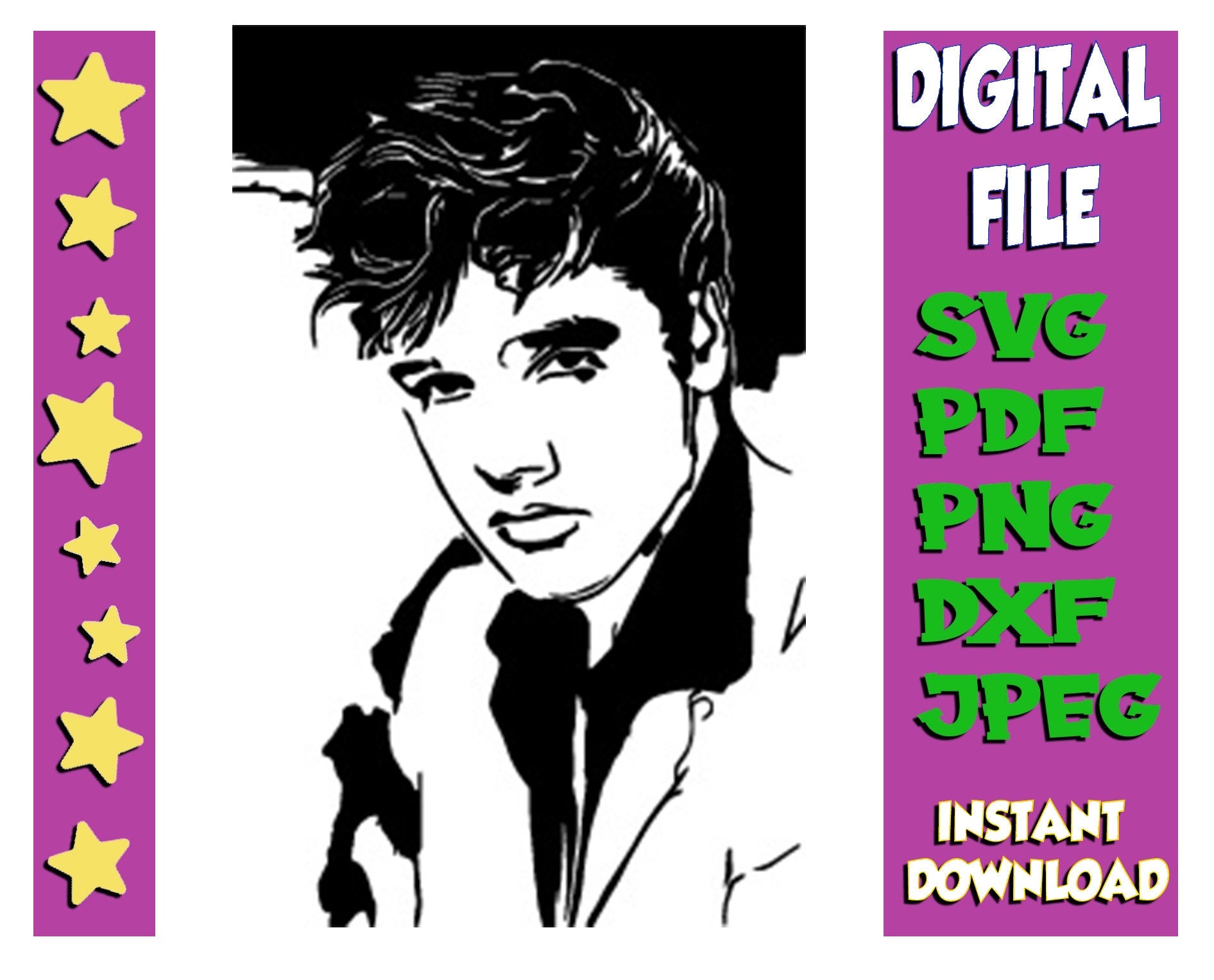 Elvis Presley SVG, Pdf, Png, Dxf, Jpeg, Stencil, - Etsy