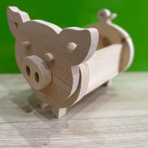 Wooden Pig Planter Scroll Saw Pattern | Animal Flower Pot Woodworking ...