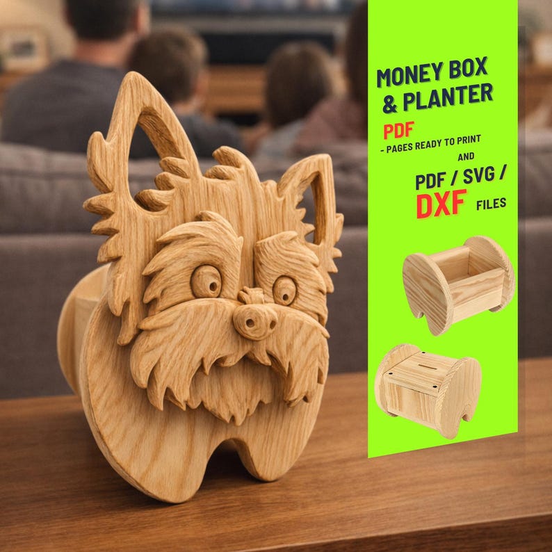 Figuurzaag hondenbak en spaarpot | Houtbewerking pdf/svg/dxf - Etsy ...