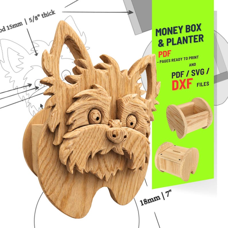 Figuurzaag hondenbak en spaarpot | Houtbewerking pdf/svg/dxf - Etsy ...