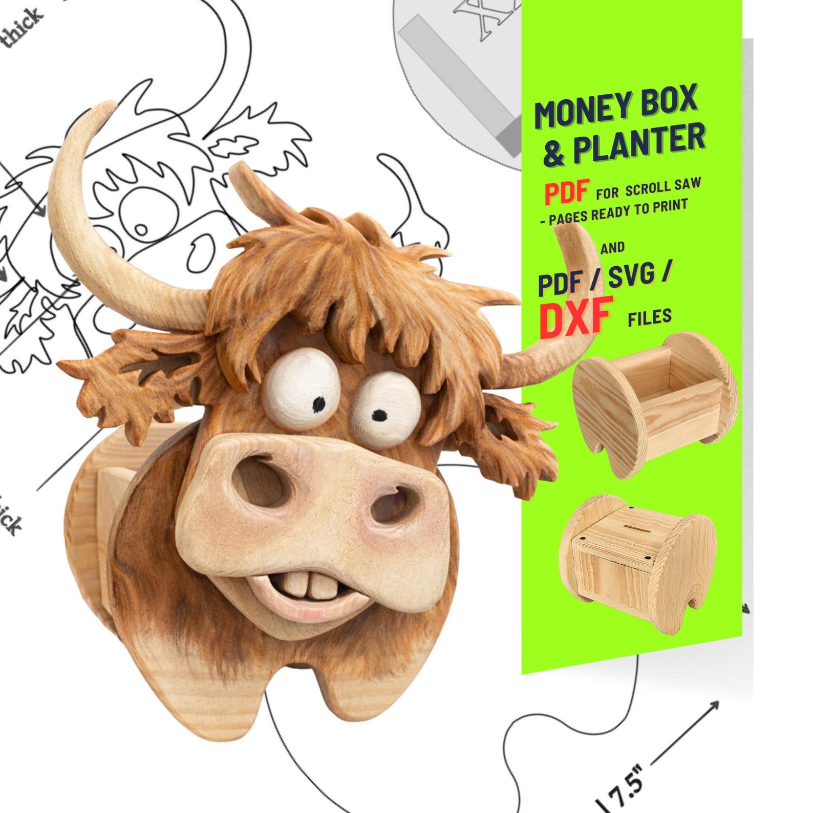 Woodworking Planter Box Scroll Saw Pattern – Easy Bull Design for ...