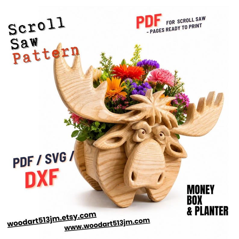 Animal Planter Box Scroll Saw Patterns: Diy Woodworking Plans (PDF, SVG ...