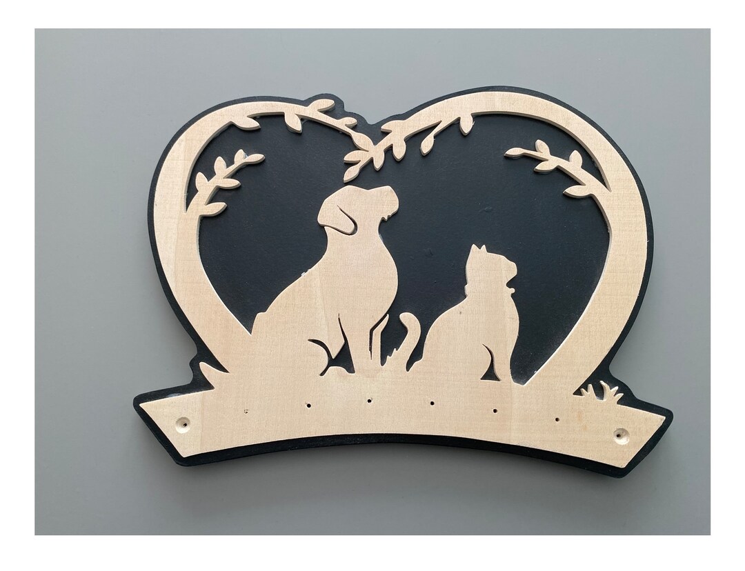 Cat and Dog Pattern, Key Holder, Wall Rack, Keys, Wall Mounted Svg, Pdf ...