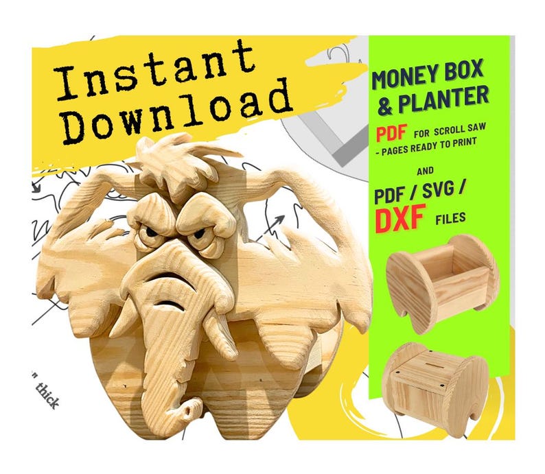 Animal Planter Box Plans: 20 Diy Scroll Saw Patterns (PDF , SVG , DXF ...