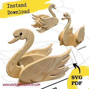 Wooden Swan Planter Woodworking Plans, Scroll Saw PDF SVG Pattern - Etsy