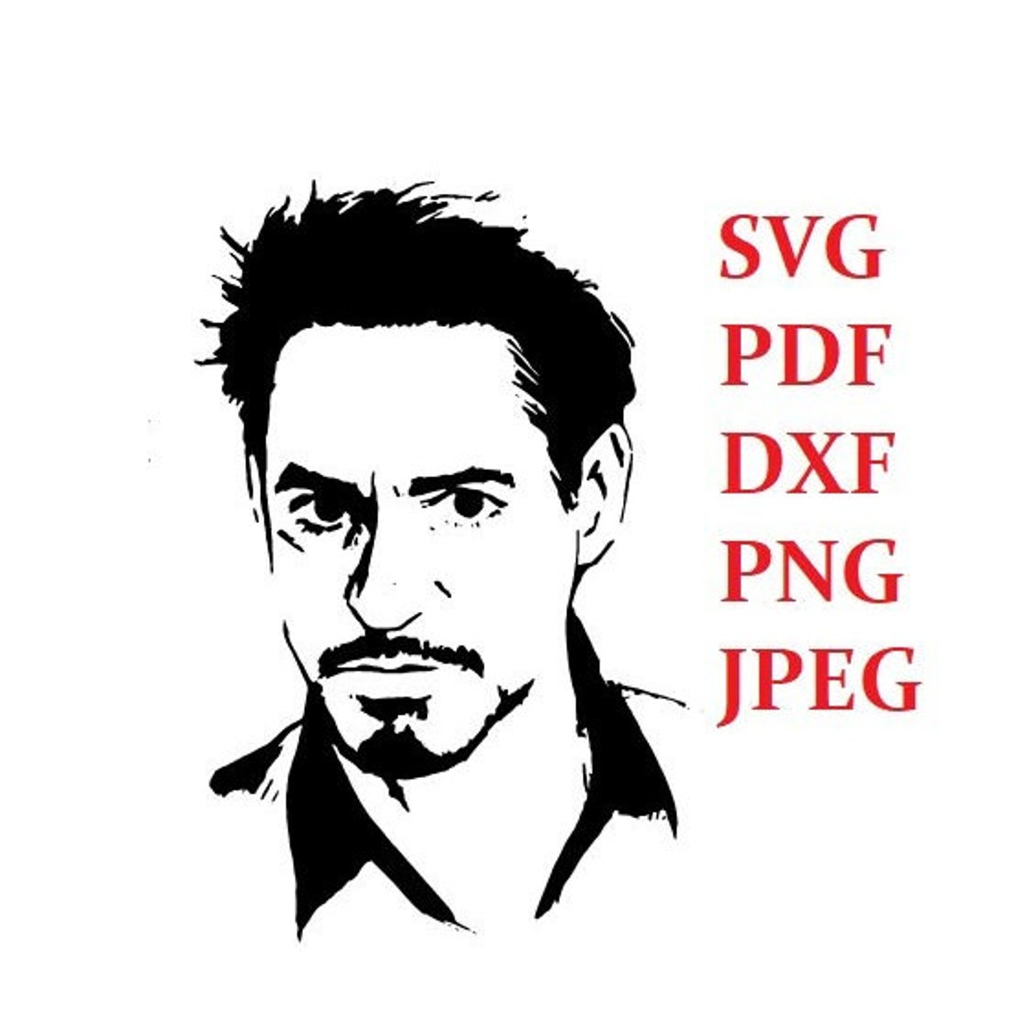 Robert Downey Jr. Pattrn Dxf Svg Pdf Png Jpeg - Etsy