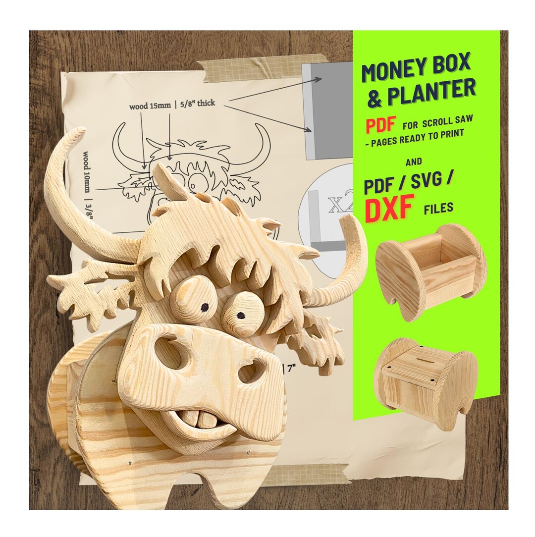 Woodworking Planter Box Scroll Saw Pattern – Easy Bull Design for ...