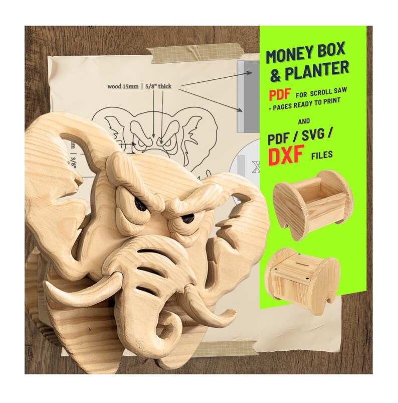 Animal Planter Box Plans: 20 Diy Scroll Saw Patterns (PDF , SVG , DXF ...