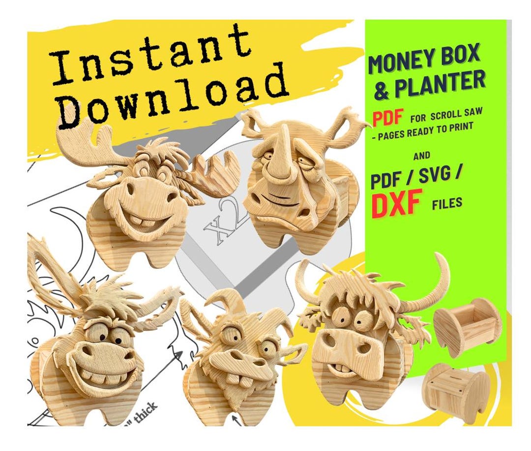 Wooden Animal Planter Box Scroll Saw Pattern : Diy Woodworking Plans ...