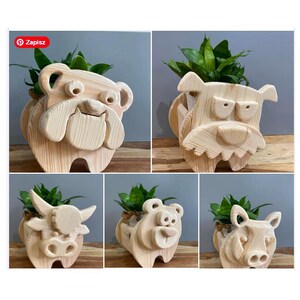 Animal Planter Box Scroll Saw Patterns: Diy Woodworking Plans (PDF, SVG ...