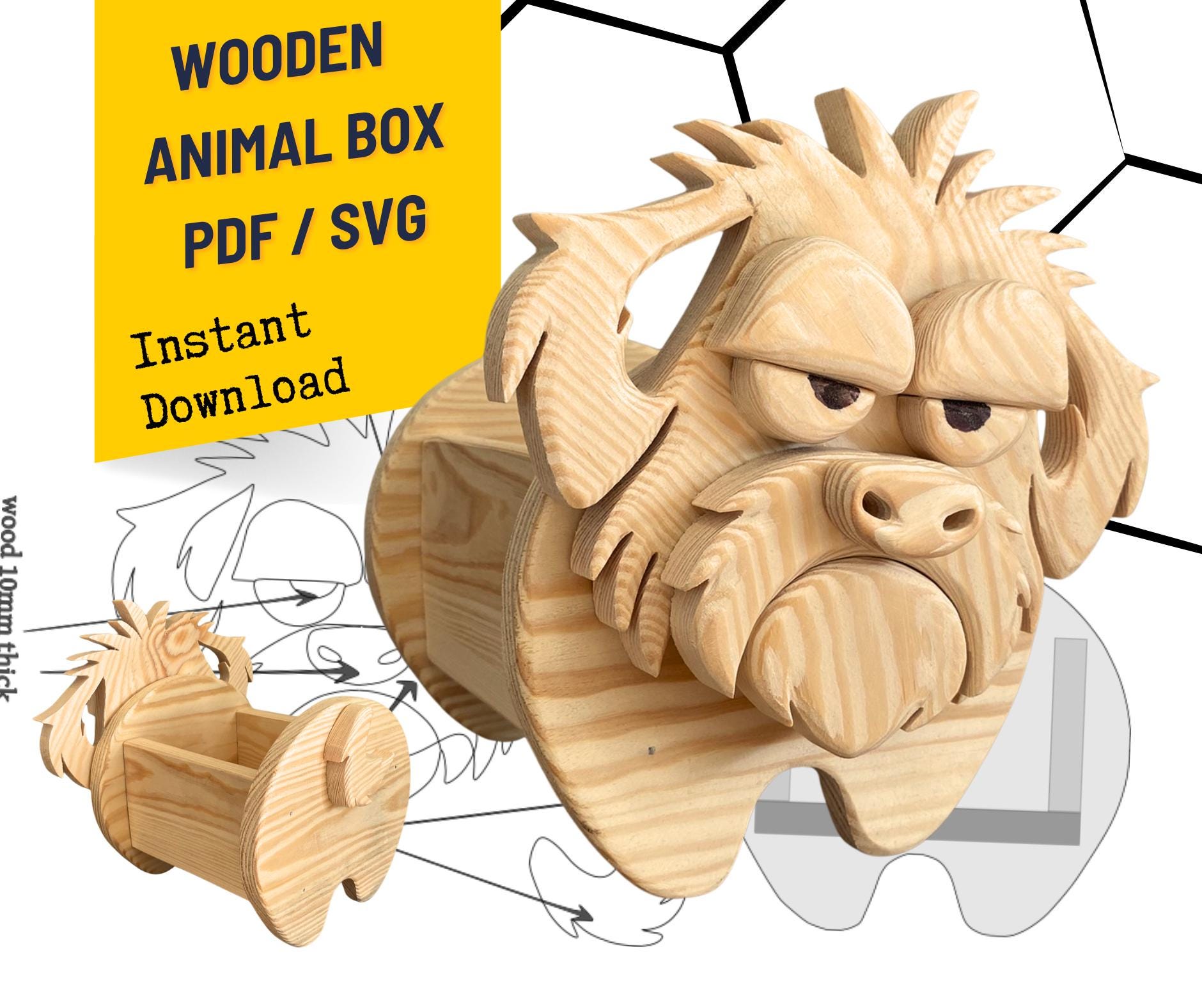 DIY Wooden Dog Planter Box Plans: Scroll Saw Patterns (PDF, SVG) - Etsy