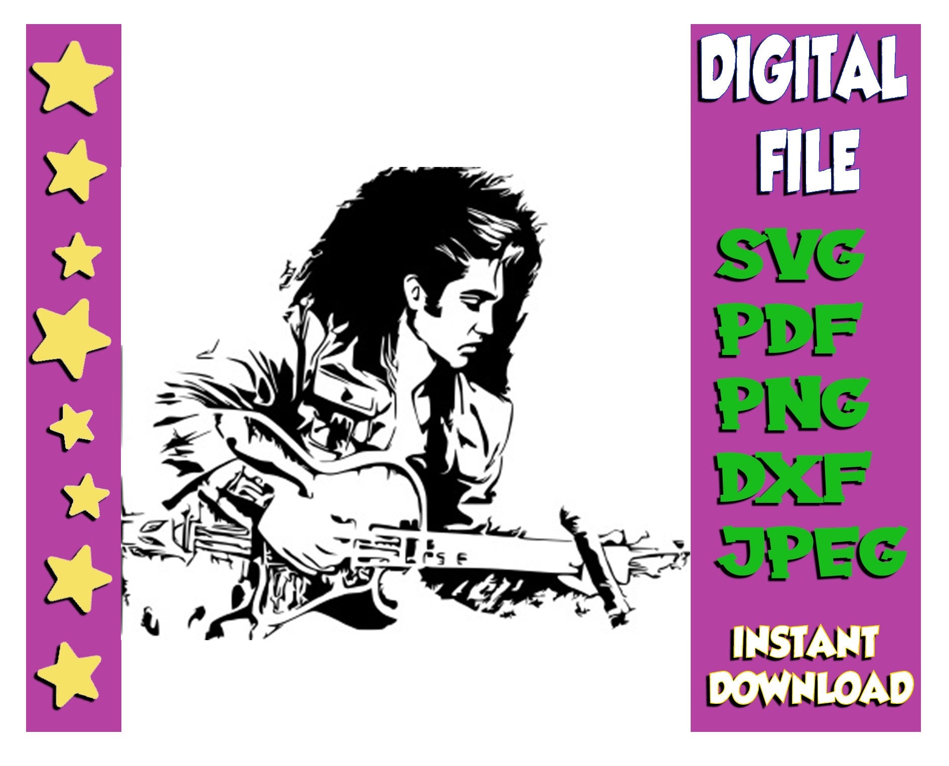 Elvis Presley SVG, Pdf, Png, Dxf, Jpeg, Stencil, - Etsy Australia