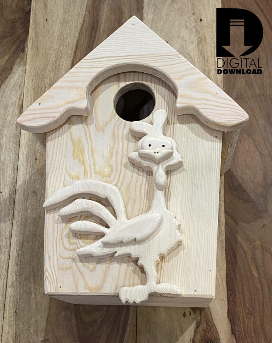 Birdhouse Garden Ornament: Wooden Bird Shelter & Nest, Scroll Saw ...